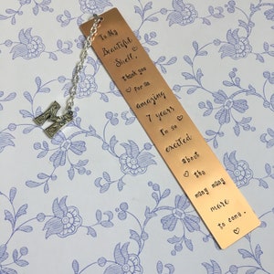Personalised Copper Bookmark customised metal bookmark gift | Etsy