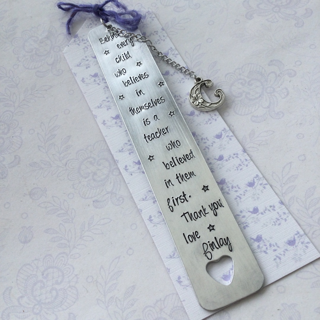 Personalised Teacher Bookmark End of Term Gift for Teacher or Teaching ...