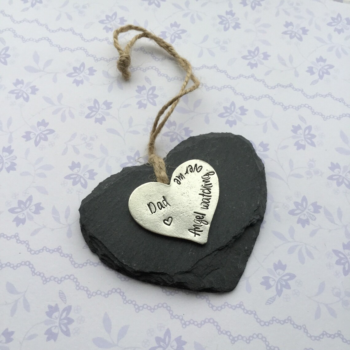 Personalised Slate Heart Decoration | Etsy