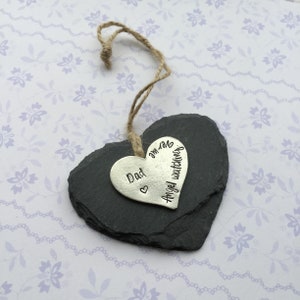 Personalised Slate Heart Decoration - Etsy
