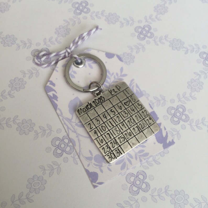 Personalised Calendar Keyring | Etsy