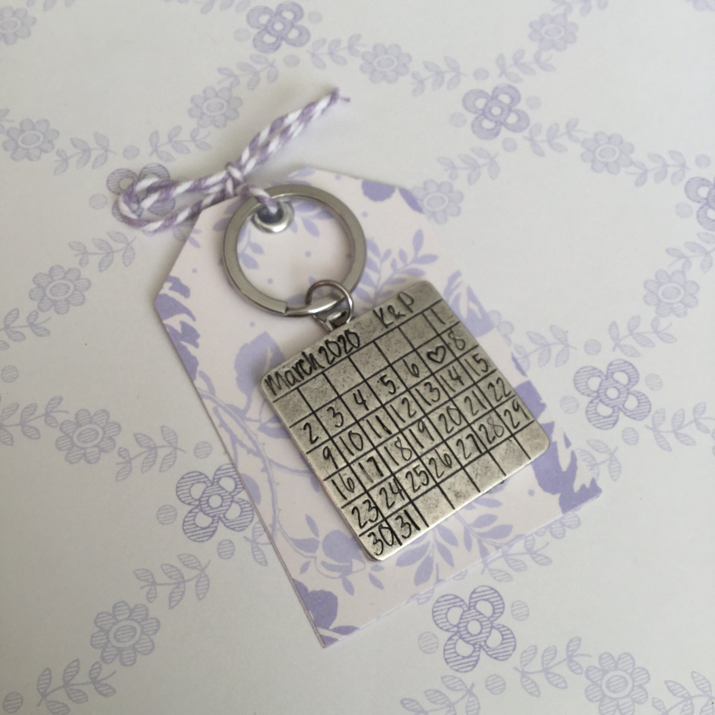 Personalised Calendar Keyring | Etsy