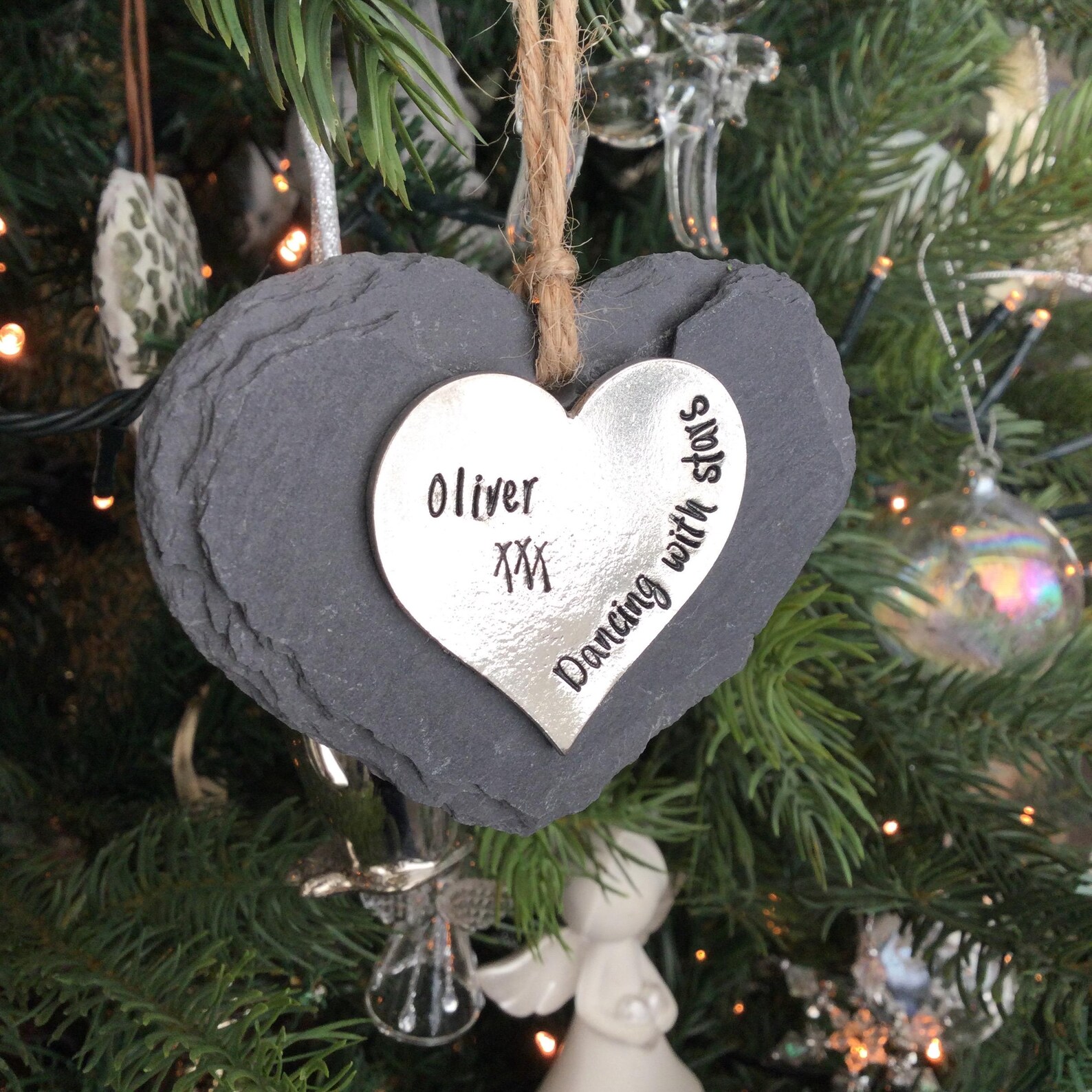 Personalised Slate Heart Decoration - Etsy