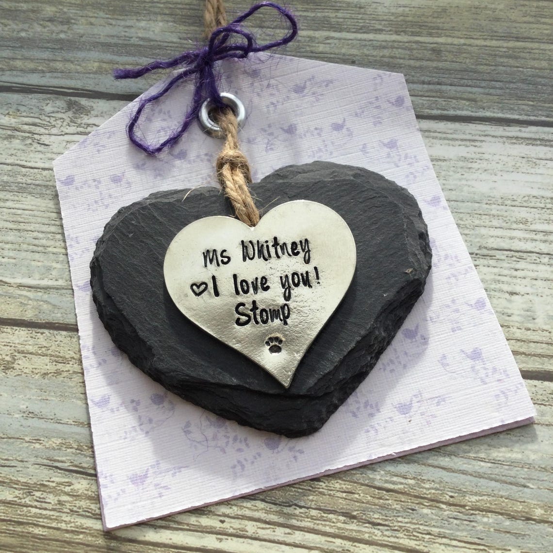 Personalised Slate Heart Decoration - Etsy