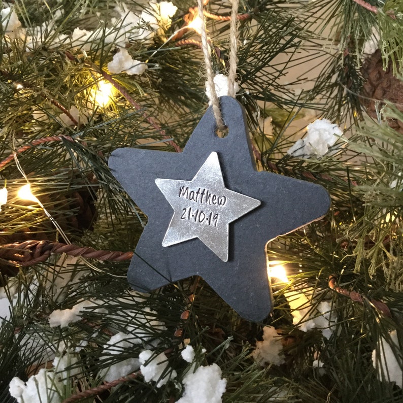 Personalised Slate Star Decoration - Etsy