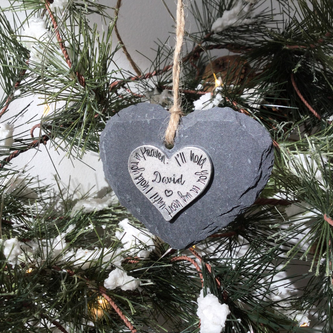 Personalised Slate Heart Decoration | Etsy