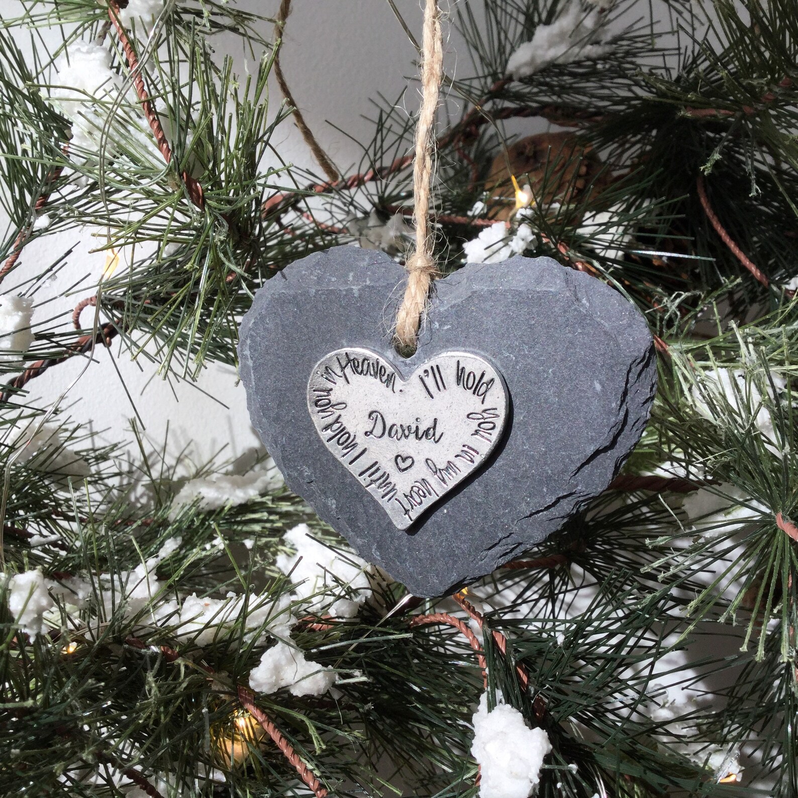 Personalised Slate Heart Decoration | Etsy