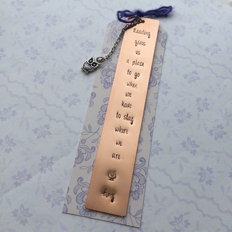 Personalised Copper Bookmark Customised Metal Bookmark Gift - Etsy