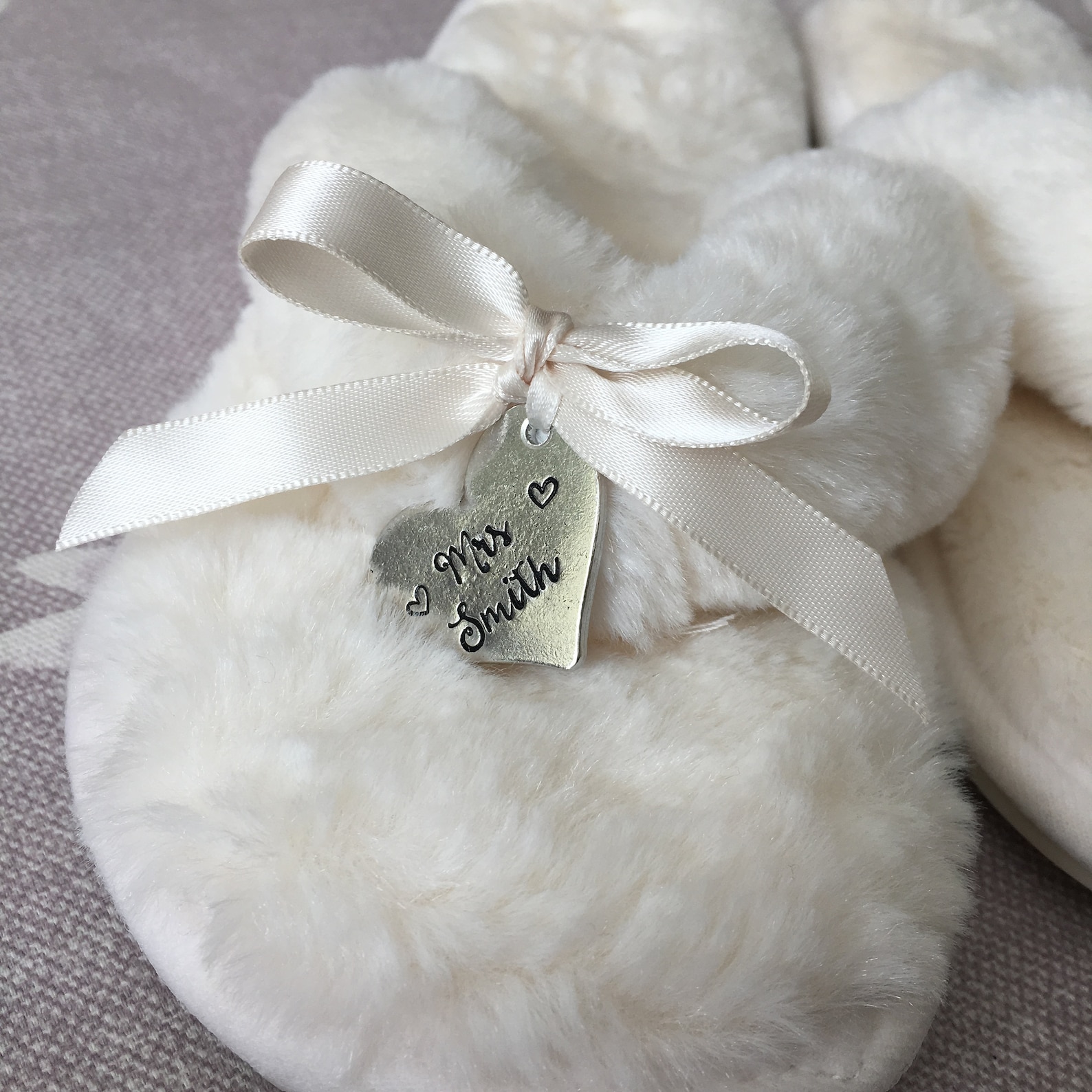 Personalised Bridal Slippers Customised Slippers White - Etsy