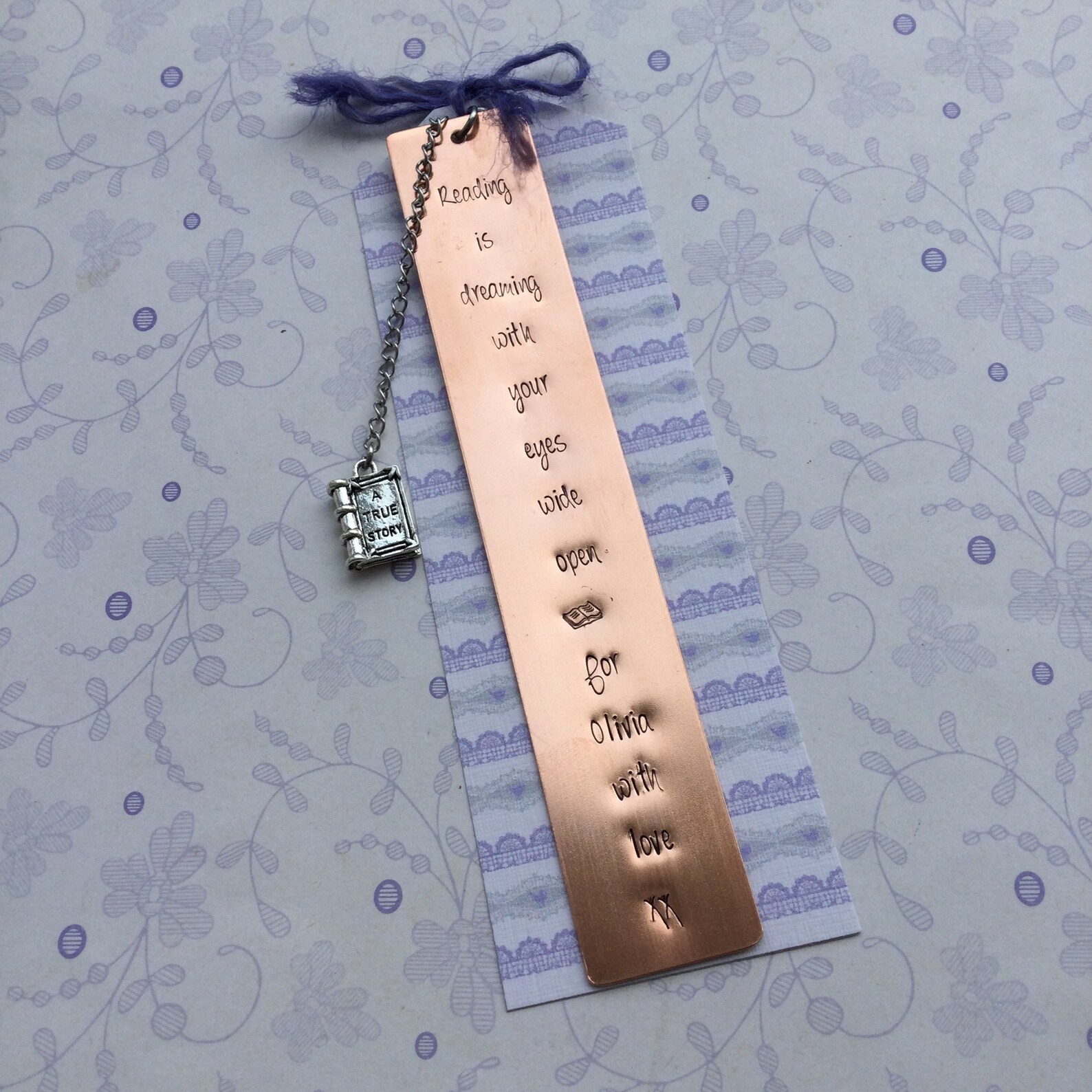 Personalised Copper Bookmark Customised Metal Bookmark Gift - Etsy