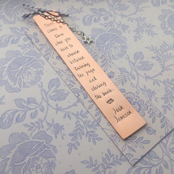 Personalised Copper Bookmark customised metal bookmark gift | Etsy