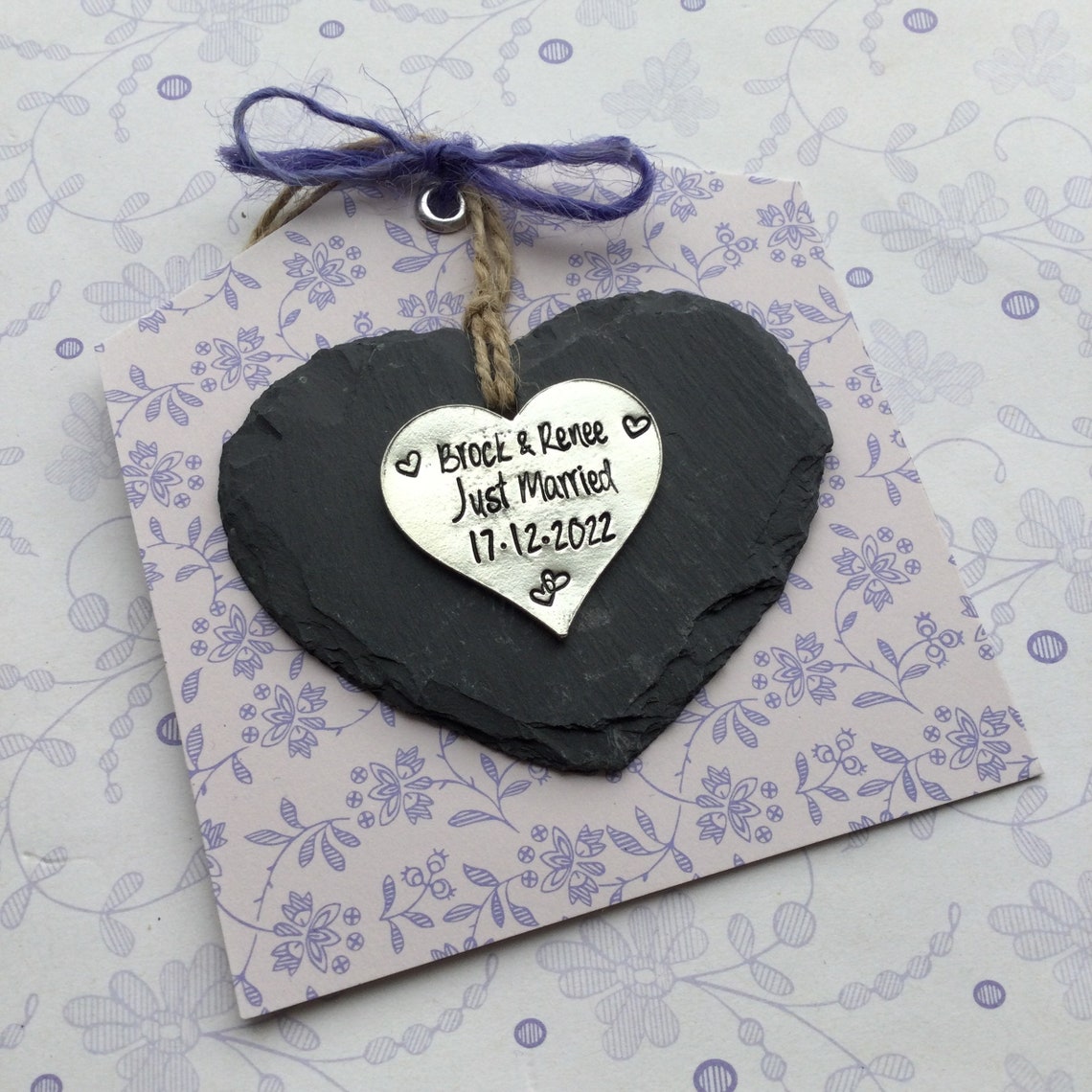 Personalised Slate Heart Decoration - Etsy