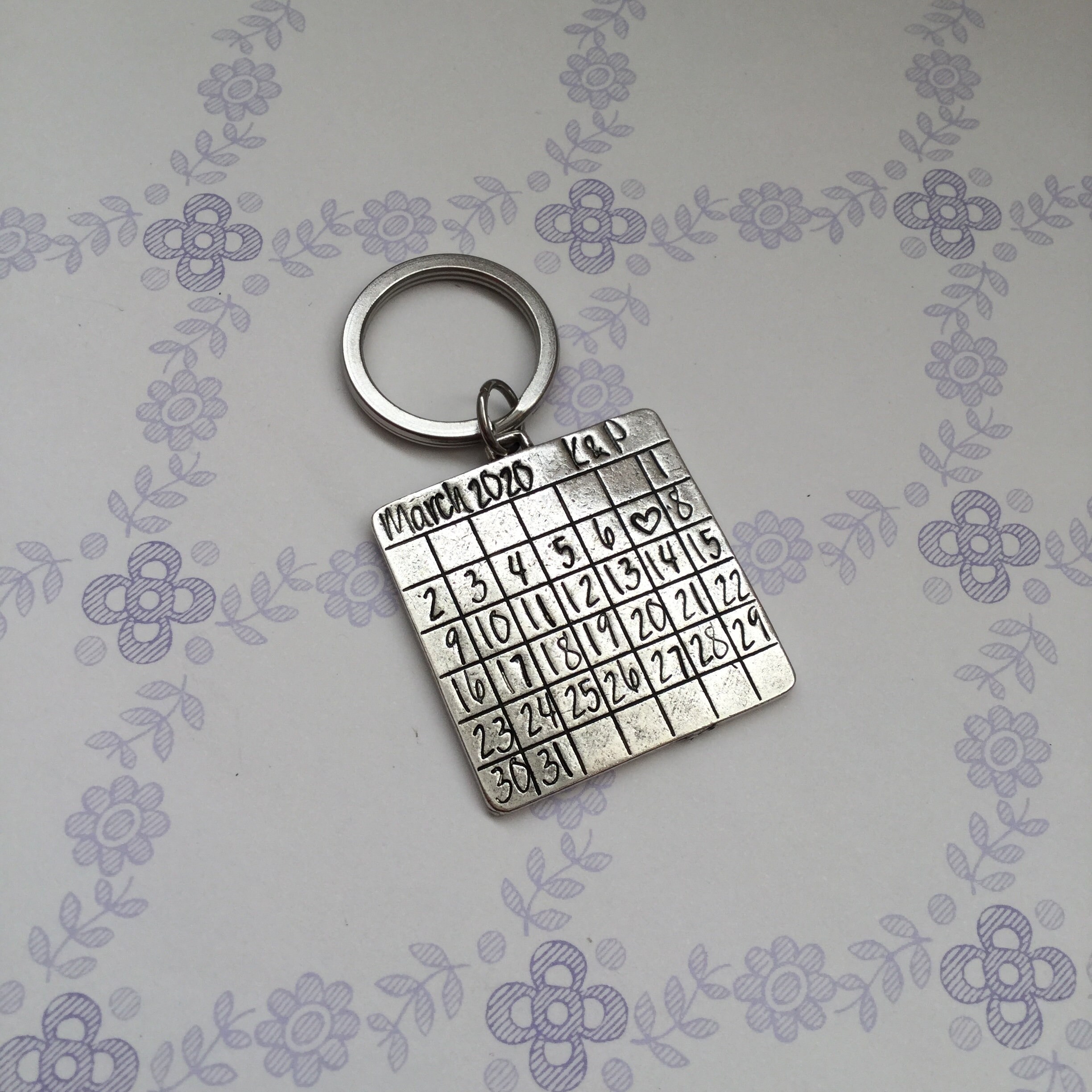 Personalised Calendar Keyring | Etsy