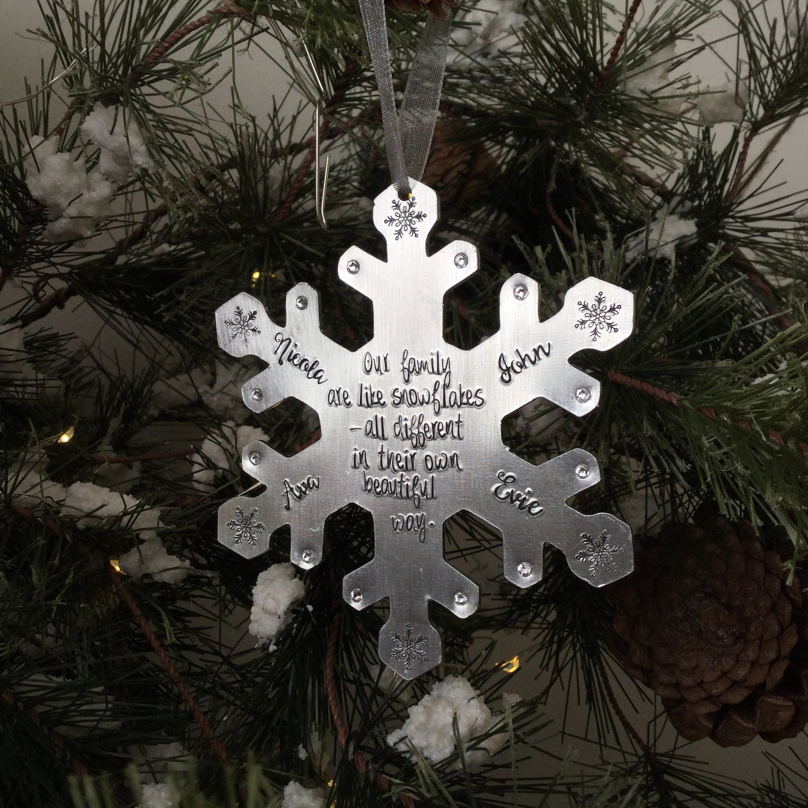 Personalised Snowflake Decoration | Etsy