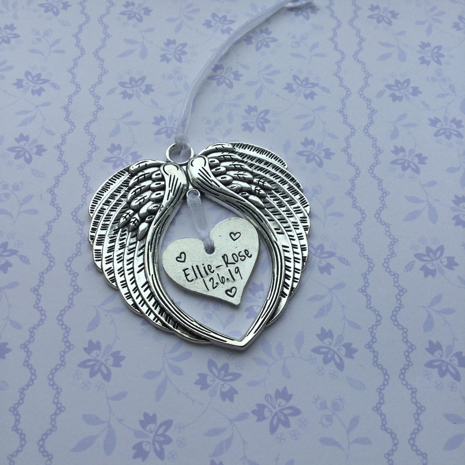 Personalised Angel Wing Decoration, Baby Loss, Infant Loss, Lost Loved ...