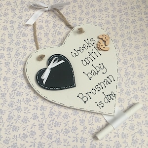 New Baby Countdown Plaque, Personalised Countdown Plaque, Baby Due Date ...