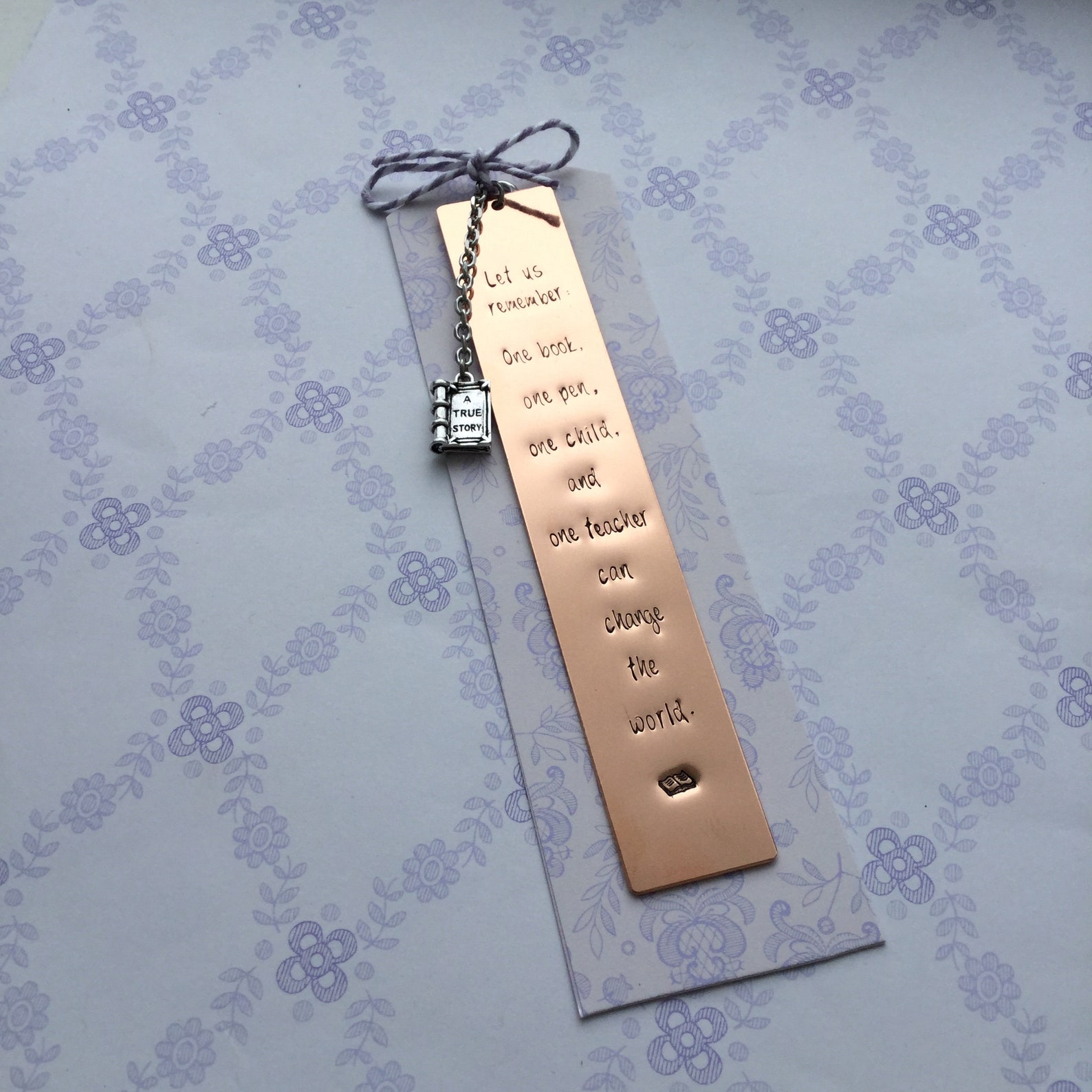 Personalised Copper Bookmark Customised Metal Bookmark Gift | Etsy