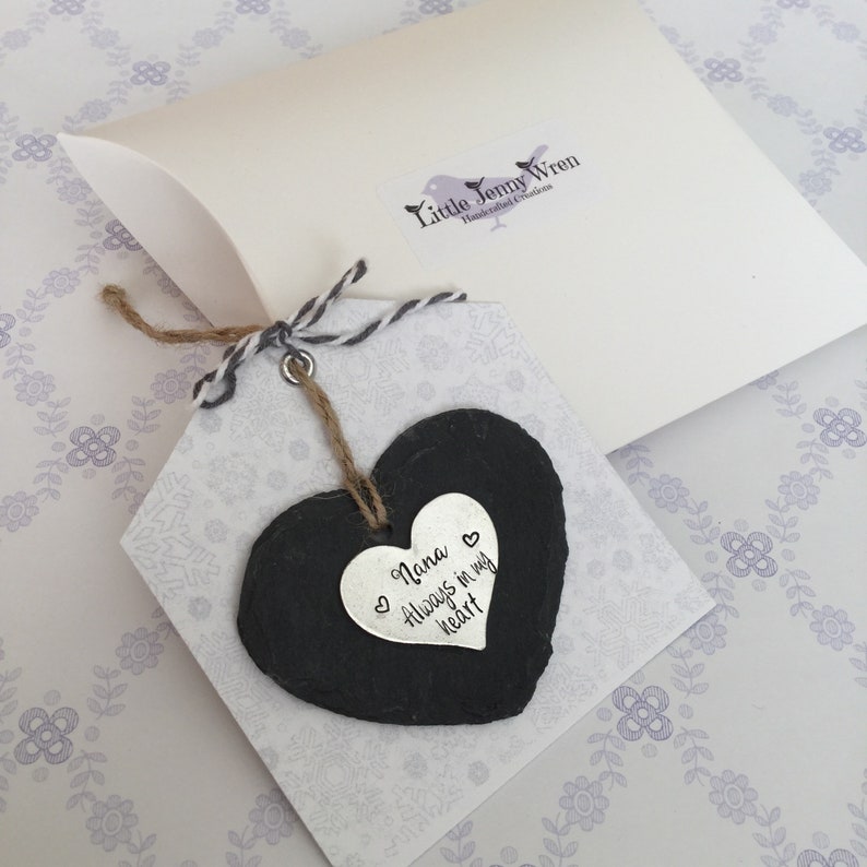 Personalised Slate Heart Decoration | Etsy