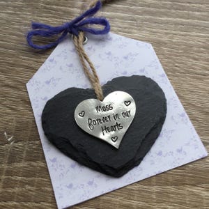 Personalised Slate Heart Decoration - Etsy UK