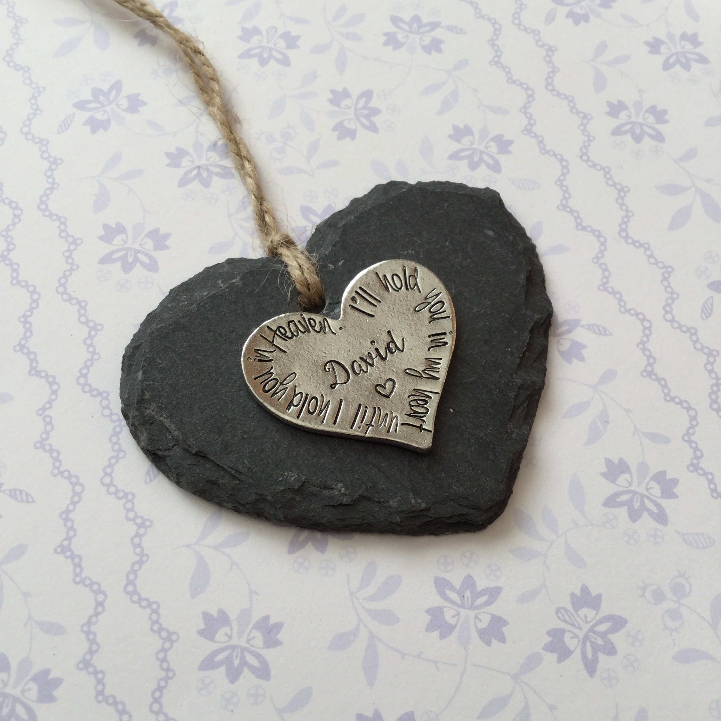 Personalised Slate Heart Decoration | Etsy