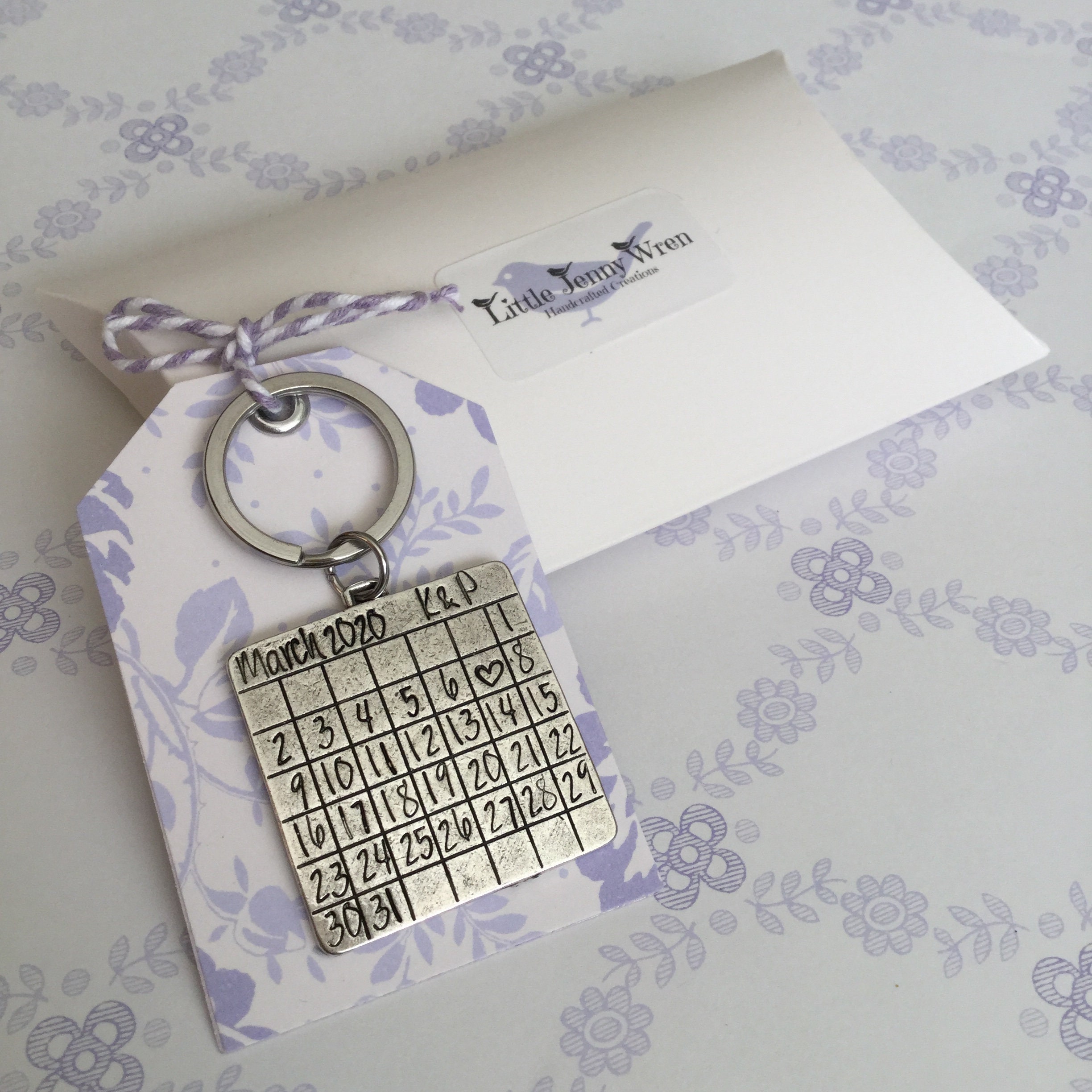 Personalised Calendar Keyring | Etsy