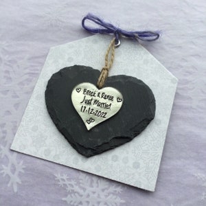 Personalised Slate Heart Decoration - Etsy