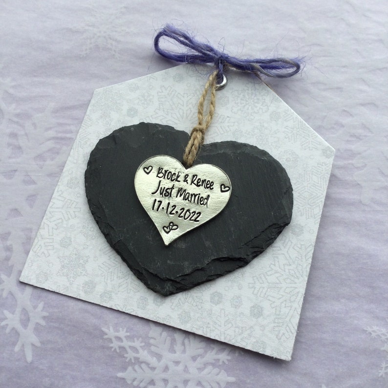 Personalised Slate Heart Decoration - Etsy