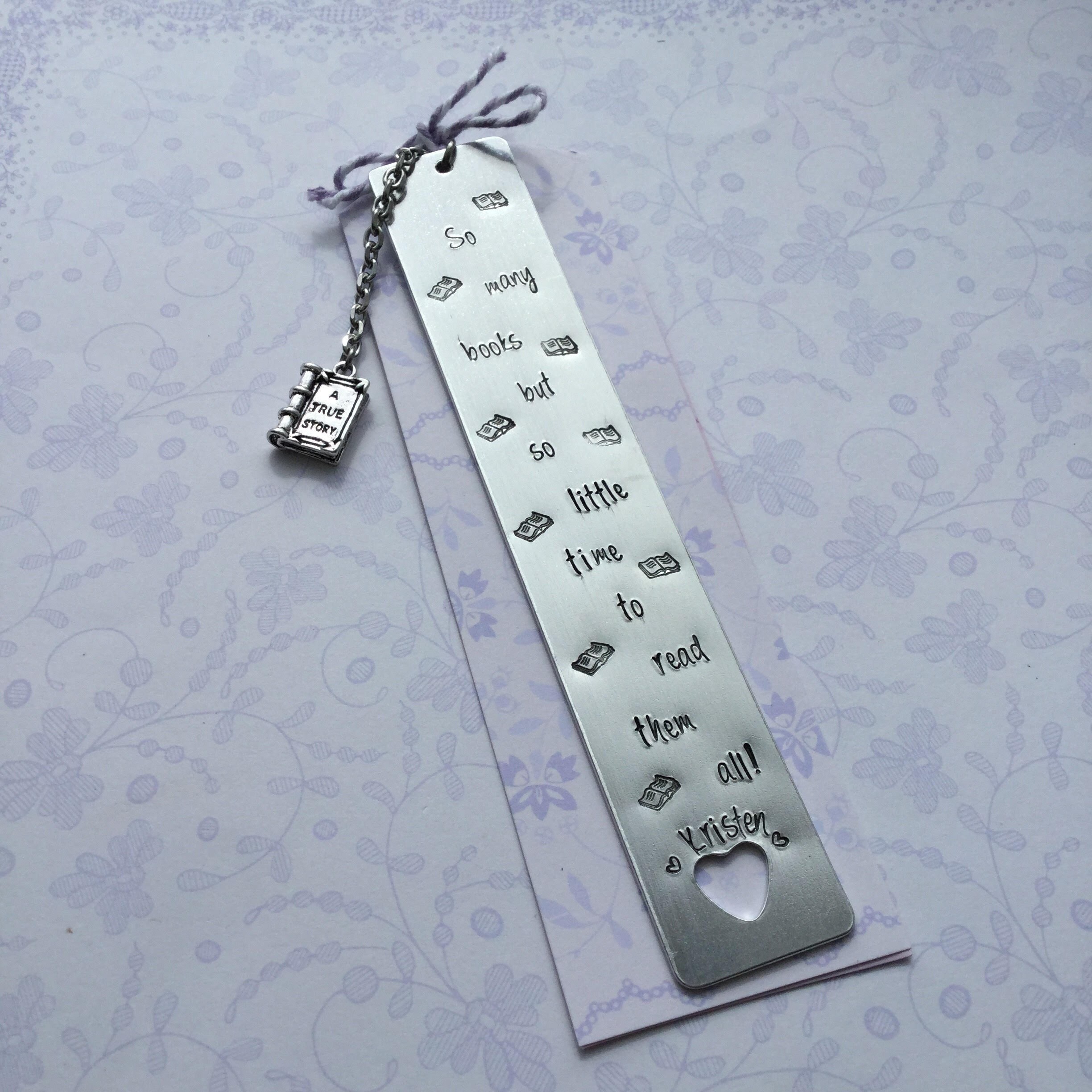 Personalised Bookmark customised metal bookmark gift for | Etsy