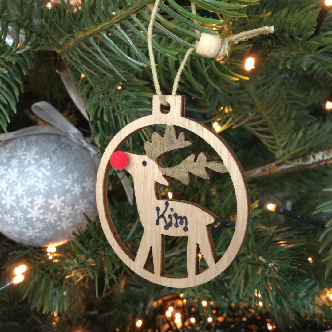 Personalised Rudolph Gift Tag Wooden Christmas Rudolph Decoration by ...