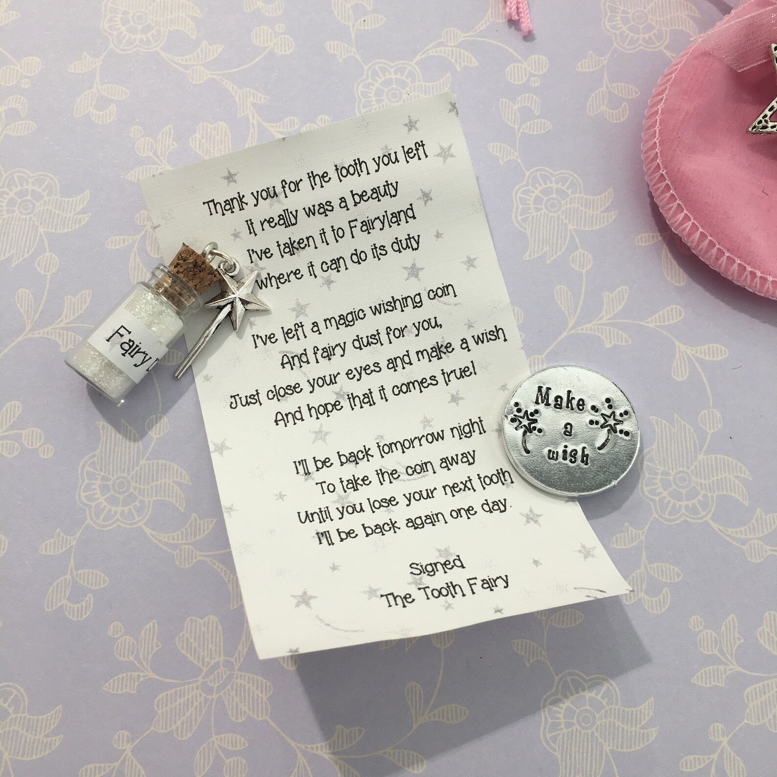 Tooth Fairy Pouch, Tooth Fairy Magic Dust, Wishing Coin, Letter From ...