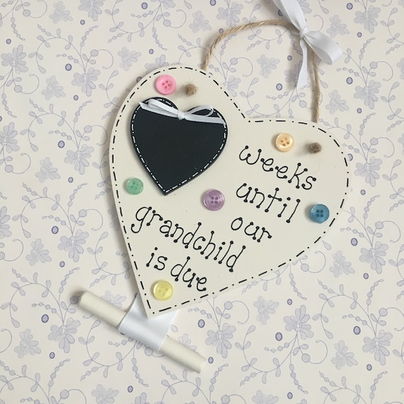 New Grandparent Countdown Plaque New Grandchild Weeks Till I | Etsy
