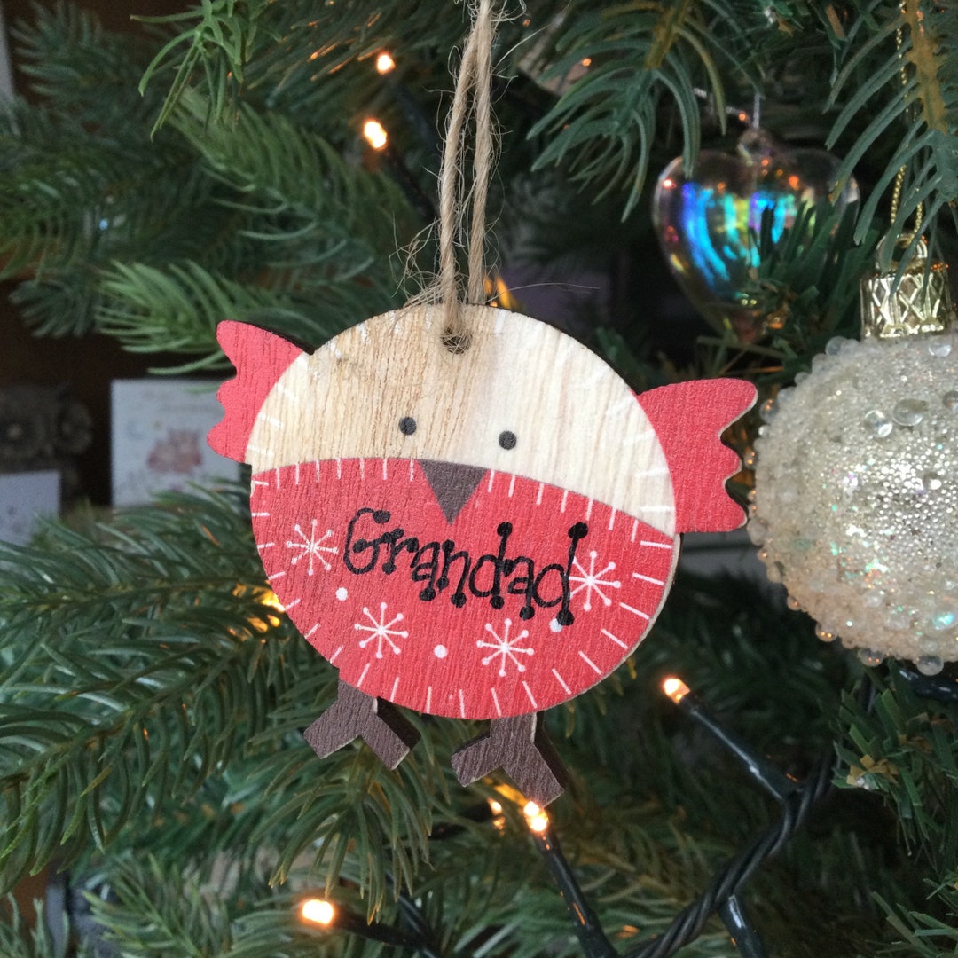 Personalised Robin Gift Tag Wooden Christmas Robin Decoration - Etsy