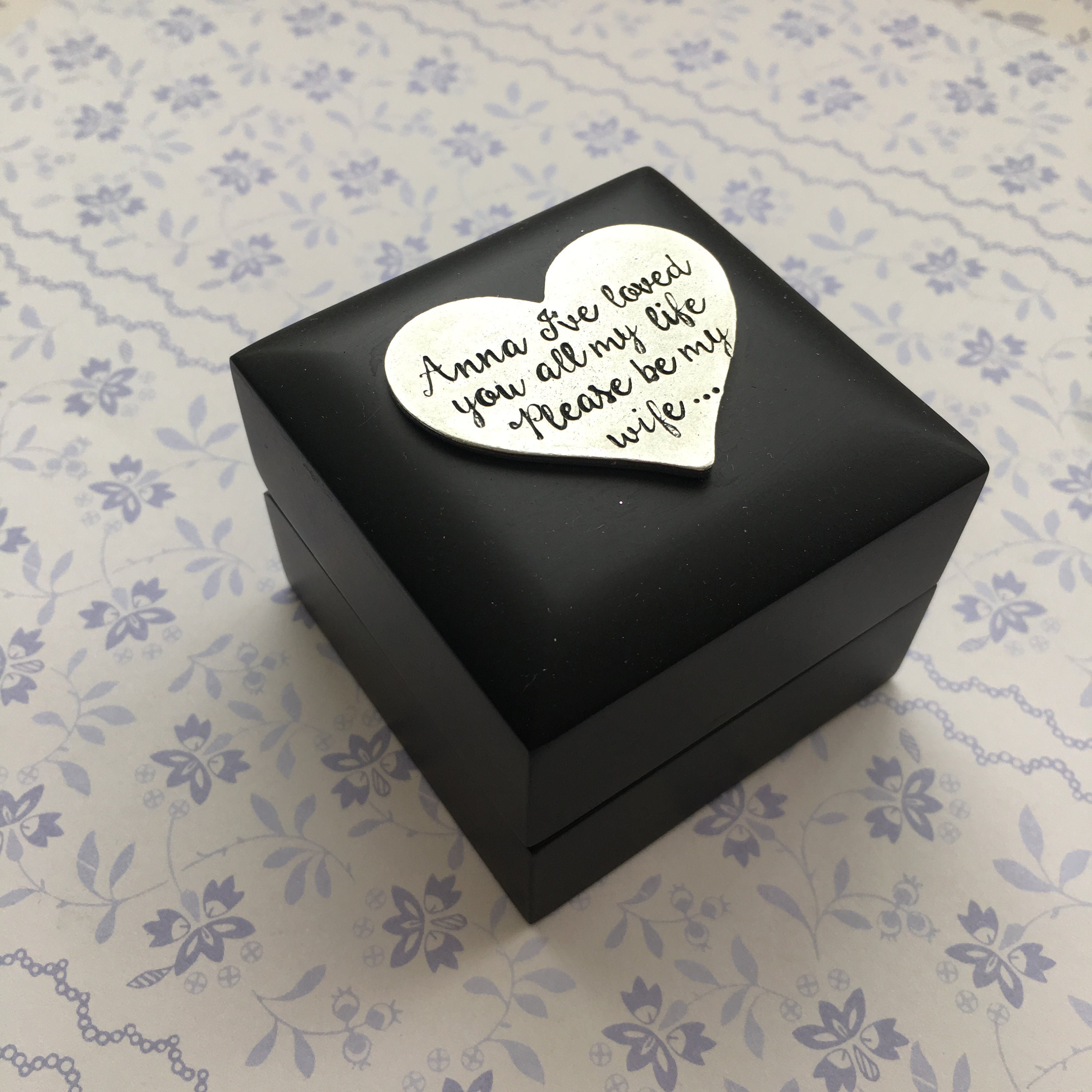 Personalised Proposal Engagement Ring Box Box for Engagement - Etsy UK