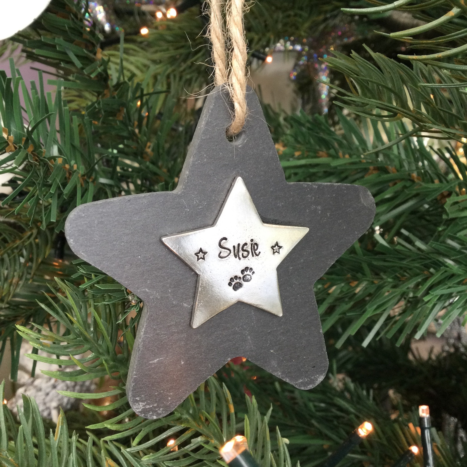 Personalised Slate Star Decoration - Etsy