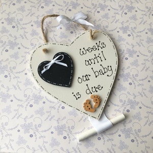 New Baby Countdown Plaque, Personalised Countdown Plaque, Baby Due Date ...