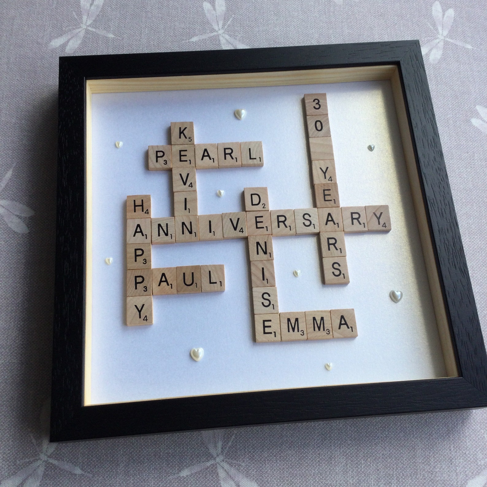 Pearl Anniversary Scrabble Frame 30th Wedding Anniversary - Etsy