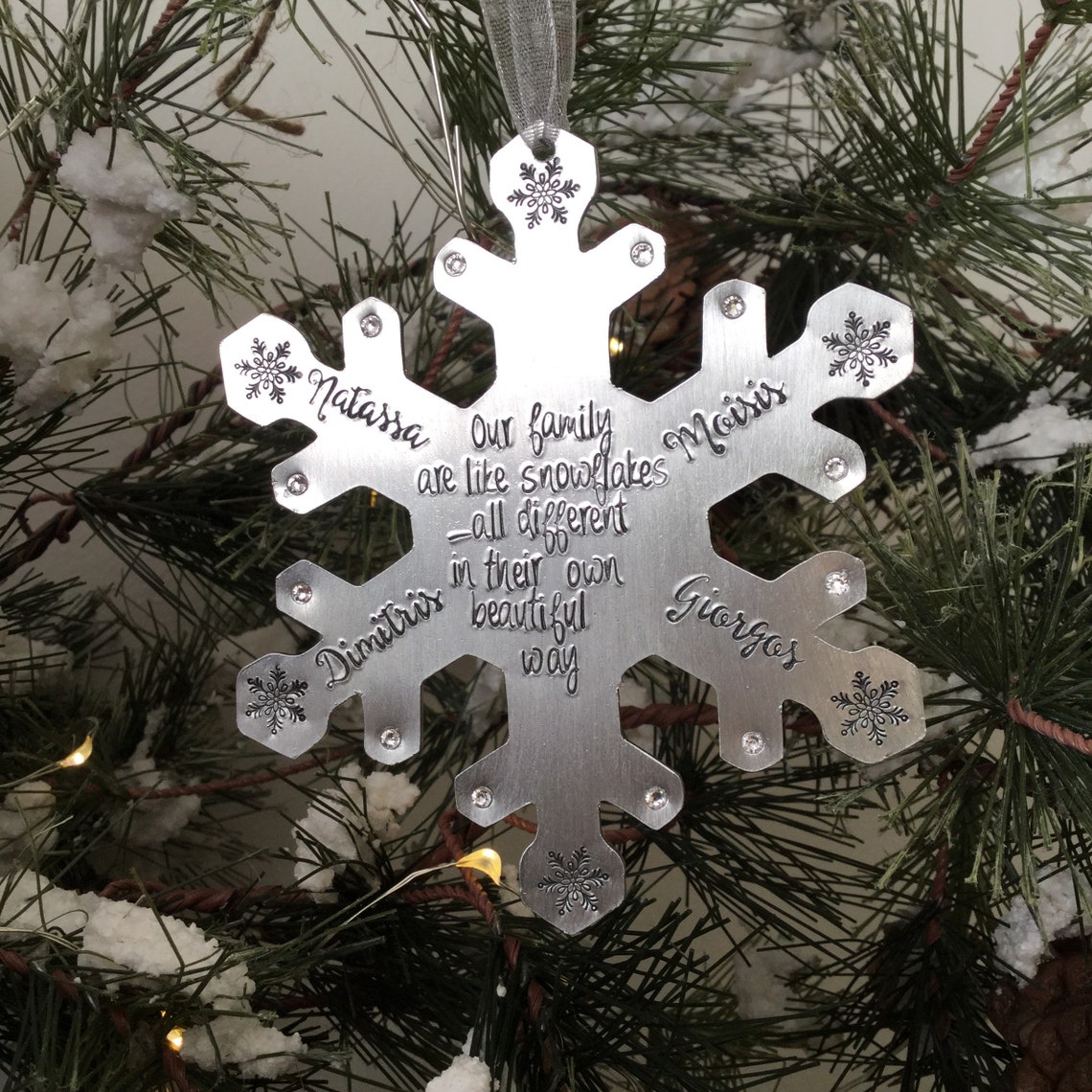 Personalised Snowflake Decoration | Etsy