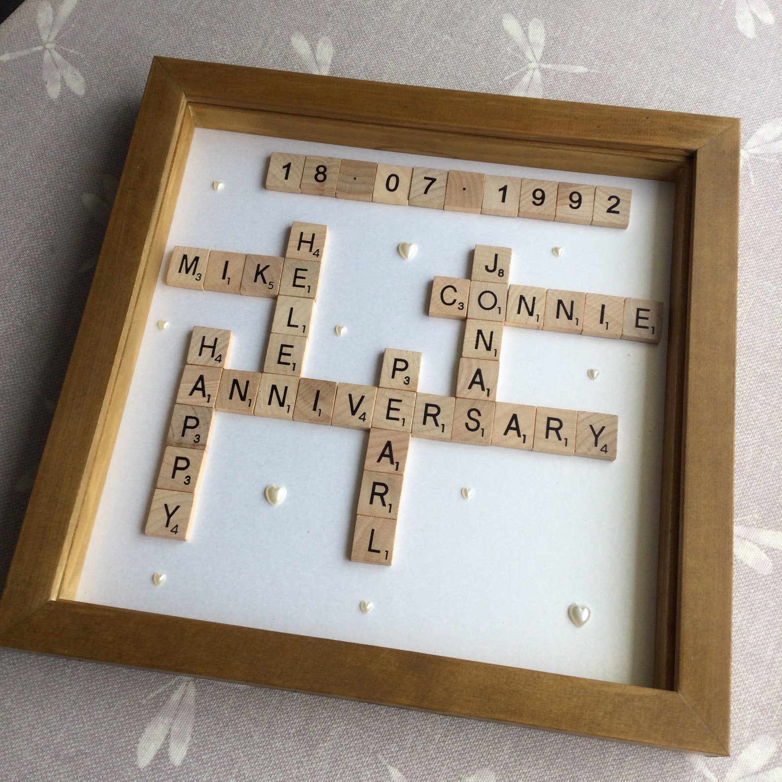 Pearl Anniversary Scrabble Frame 30th Wedding Anniversary - Etsy