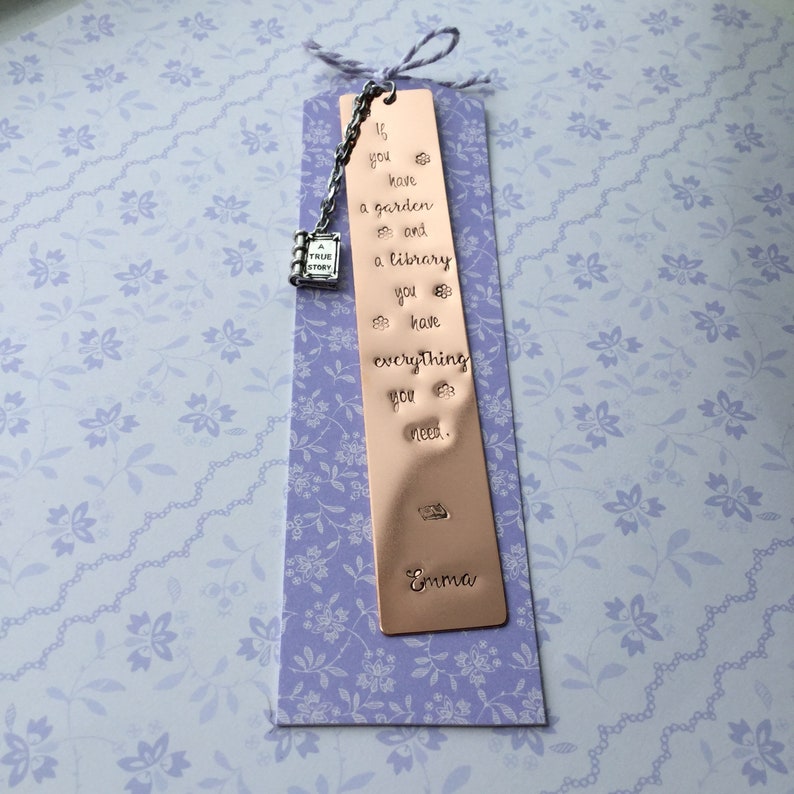 Personalised Copper Bookmark Customised Metal Bookmark Gift | Etsy