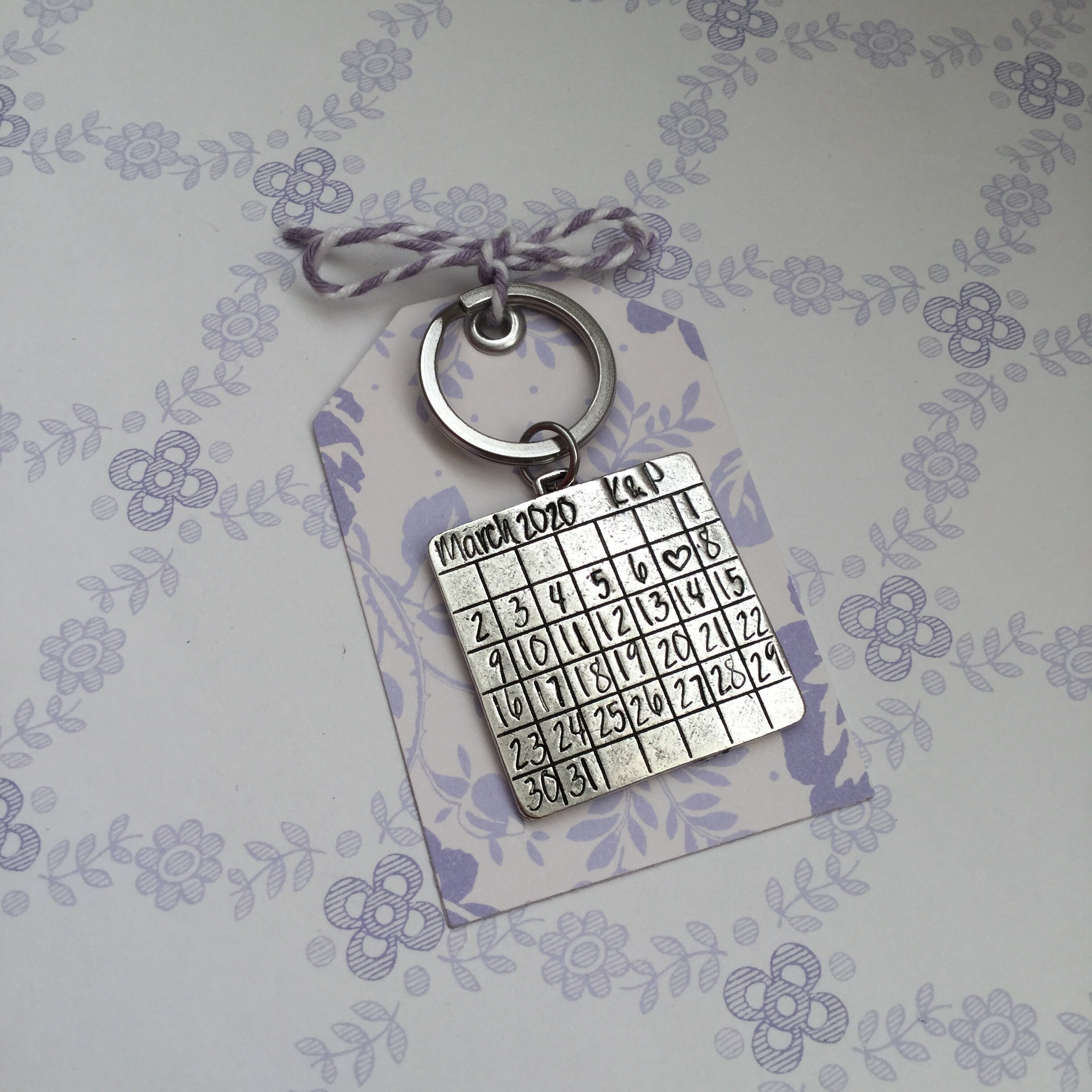 Personalised Calendar Keyring | Etsy