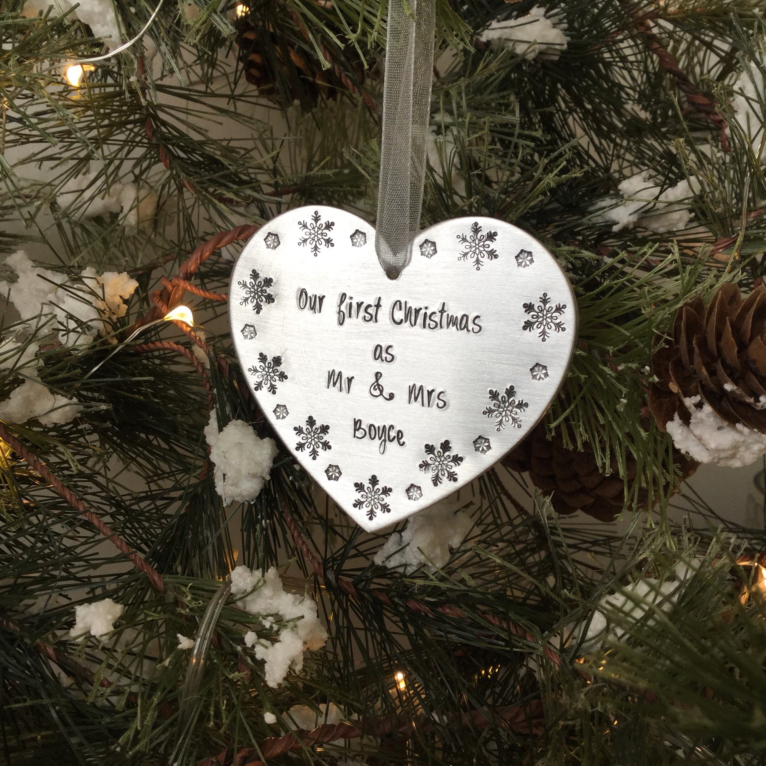 First Christmas Decoration, Personalised Decoration, Personalised Heart ...