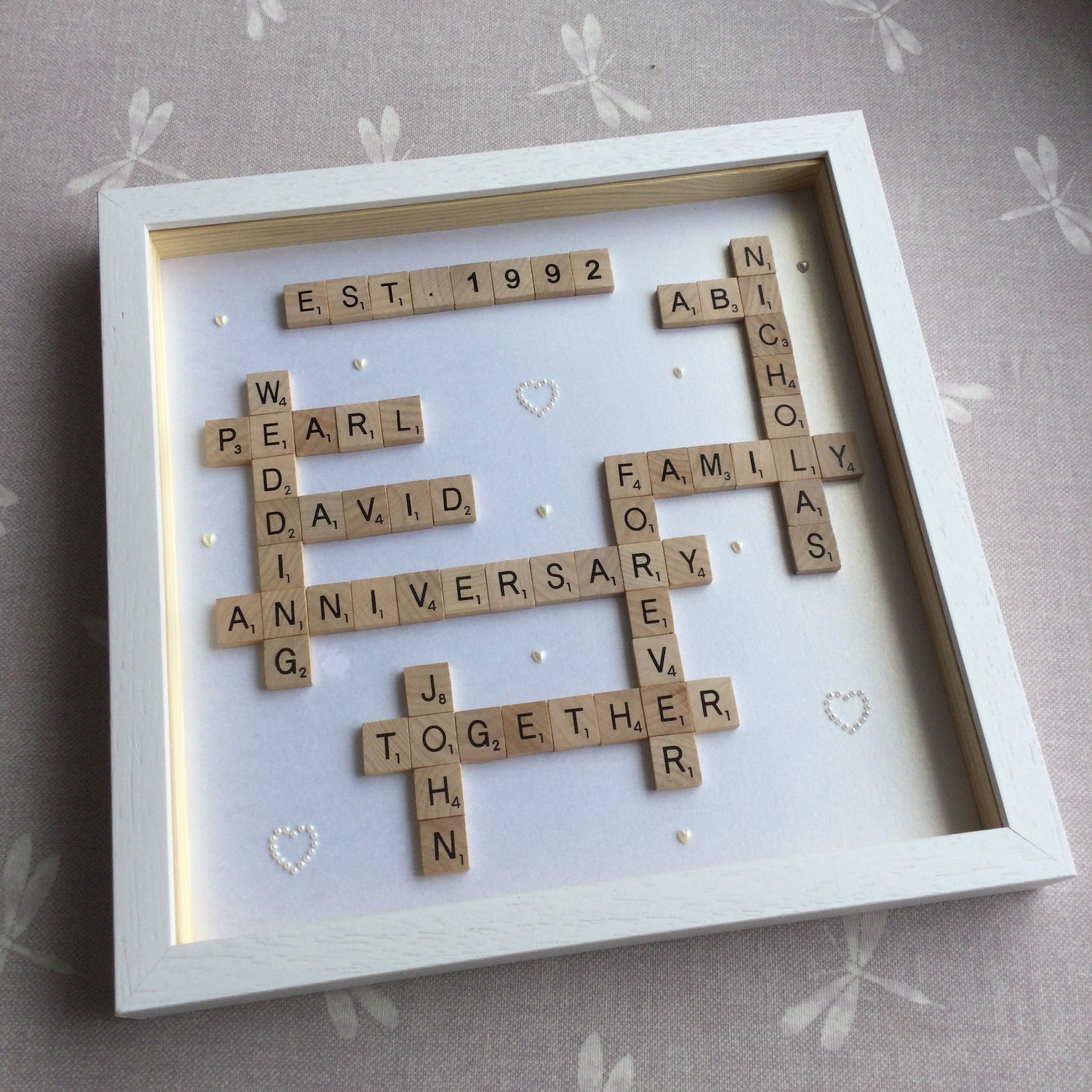 Pearl Anniversary Scrabble Frame 30th Wedding Anniversary - Etsy