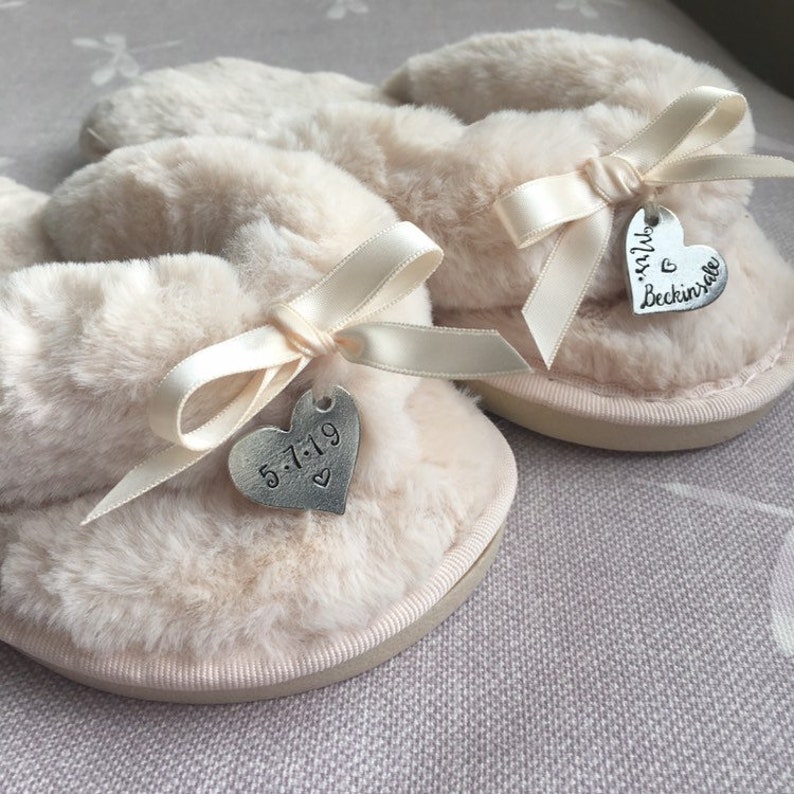 Personalised Bridal Slippers Customised Slippers White - Etsy