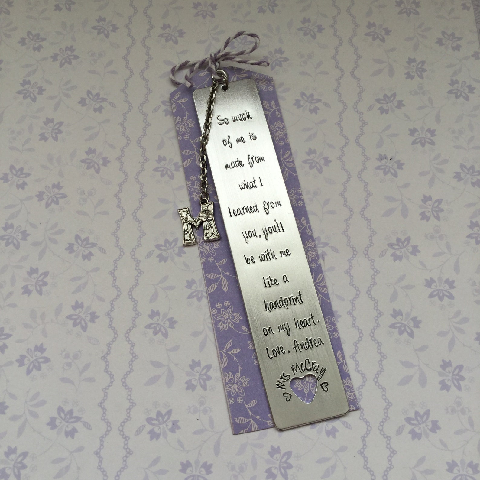 Personalised Teacher Bookmark End of Term Gift for Teacher or Teaching ...