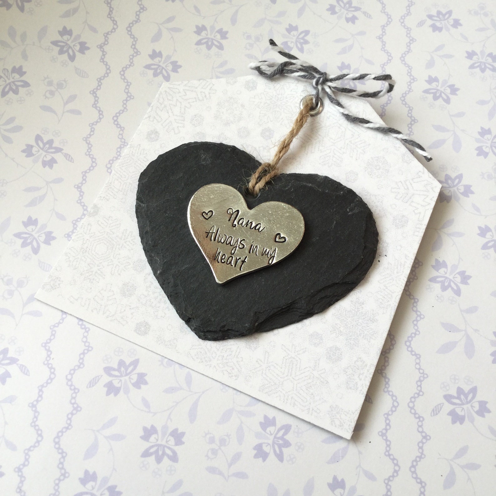 Personalised Slate Heart Decoration | Etsy