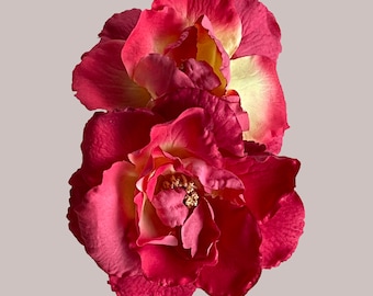 Dark Red Velvet Rose Hair Flower Clip and Optional Brooch Pin - Etsy