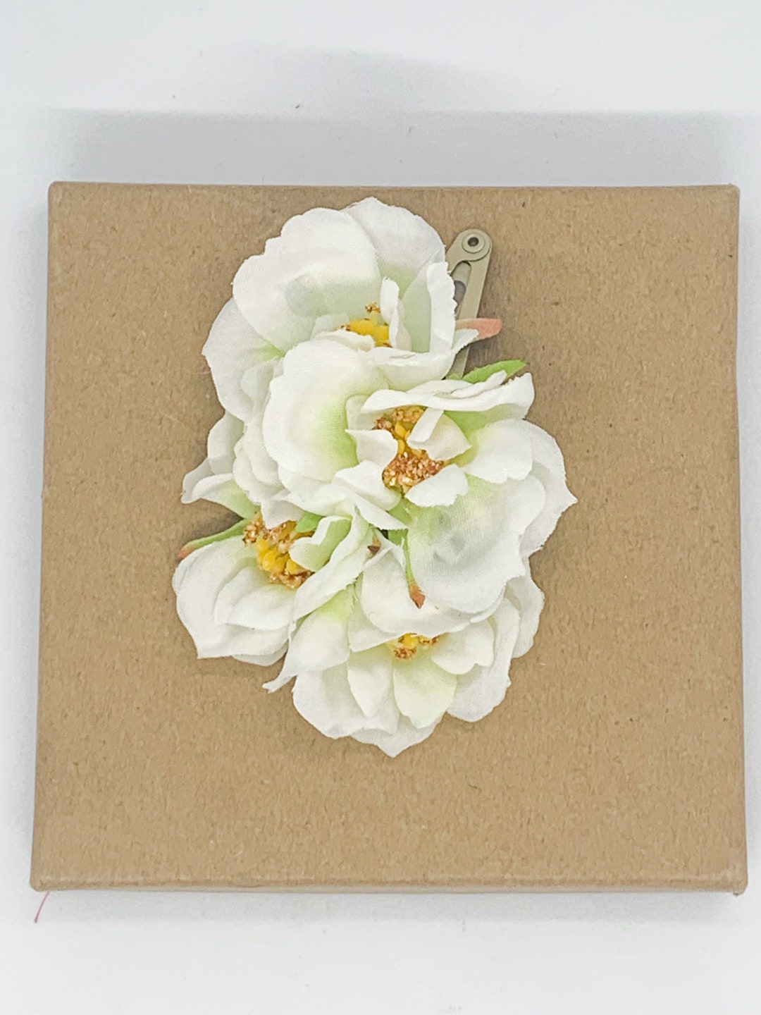 Rose Hair Clip, Handmade in Cream Silk ! Wild Roses - Etsy UK