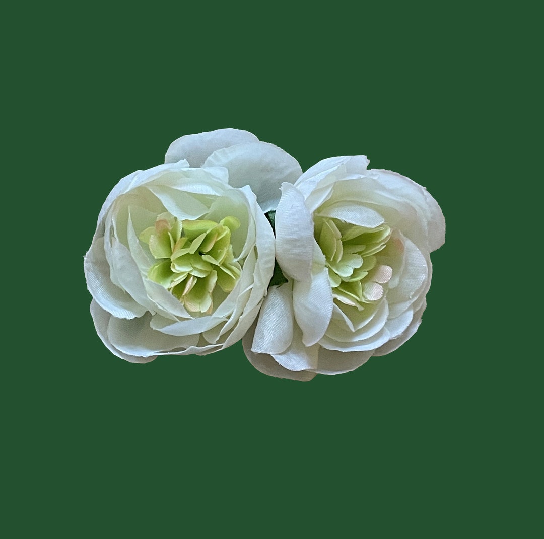 White Silk Ranunculus (double) Hair Clip - Etsy