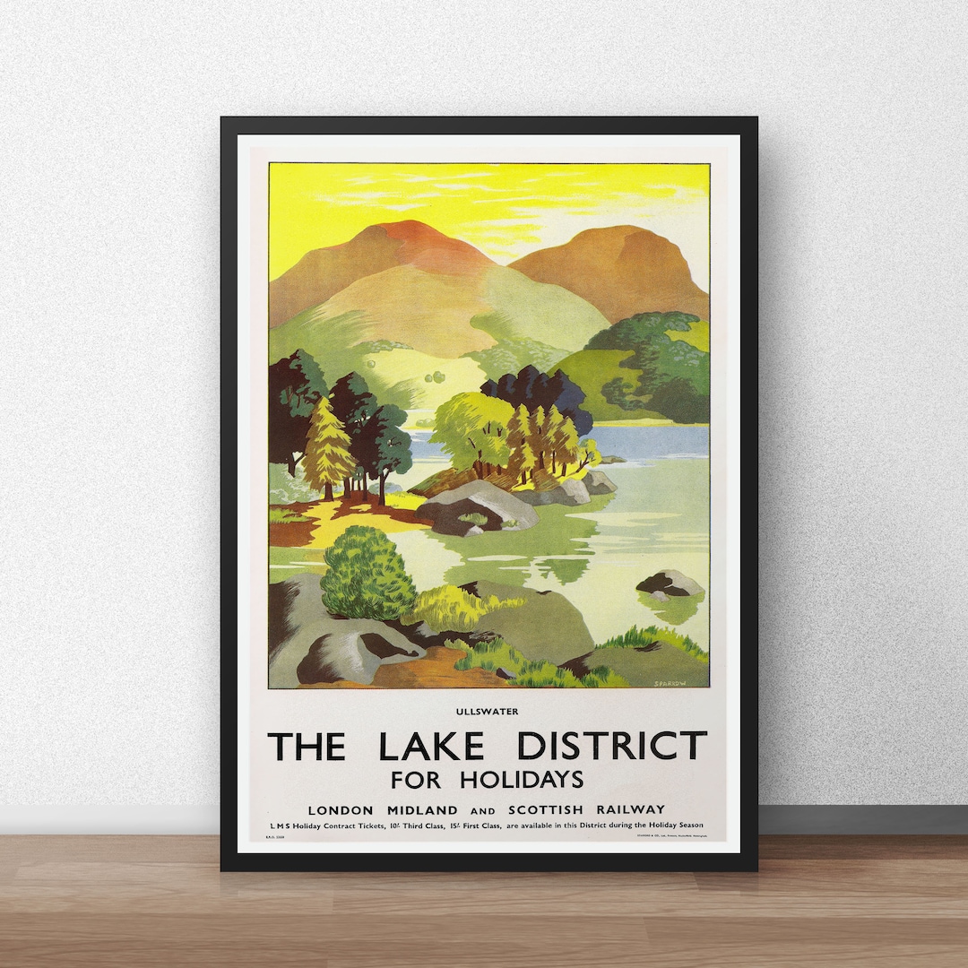 Lake District Vintage Travel Poster Ullswater Vintage Railway Poster ...