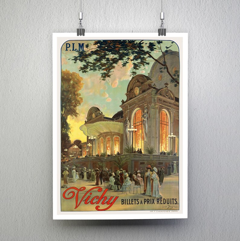 Vichy Poster Vichy Print Vintage Vichy Railway Poster - Etsy